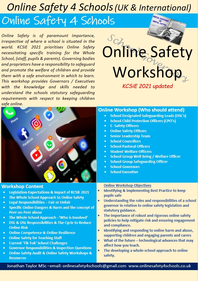 Online Safety Workshops – Online Safety 4 Schools